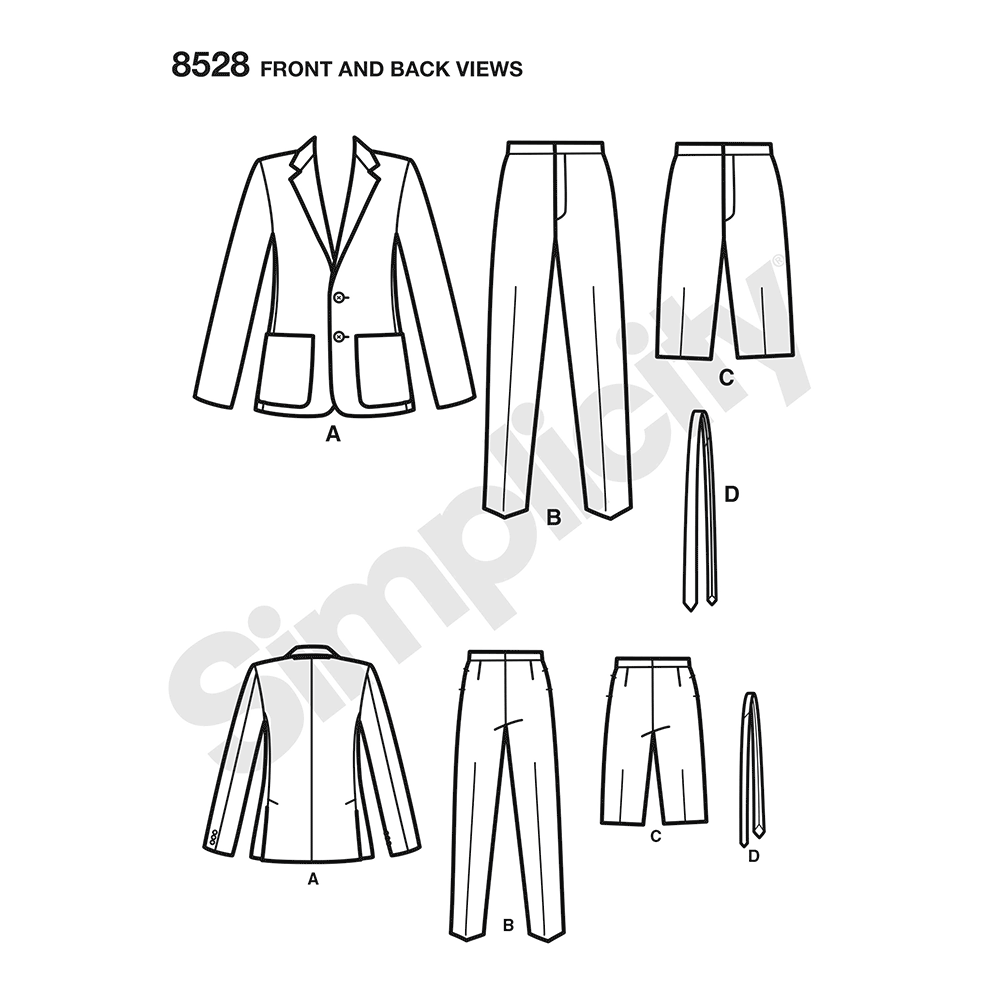 S8528 | Simplicity Sewing Pattern Men's Costume Suit | Simplicity