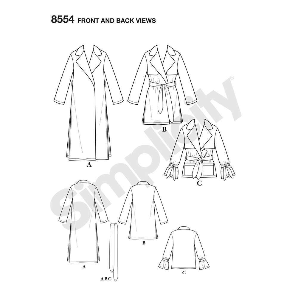 S8554 | Simplicity Sewing Pattern Misses' & Miss Petite Coats and ...