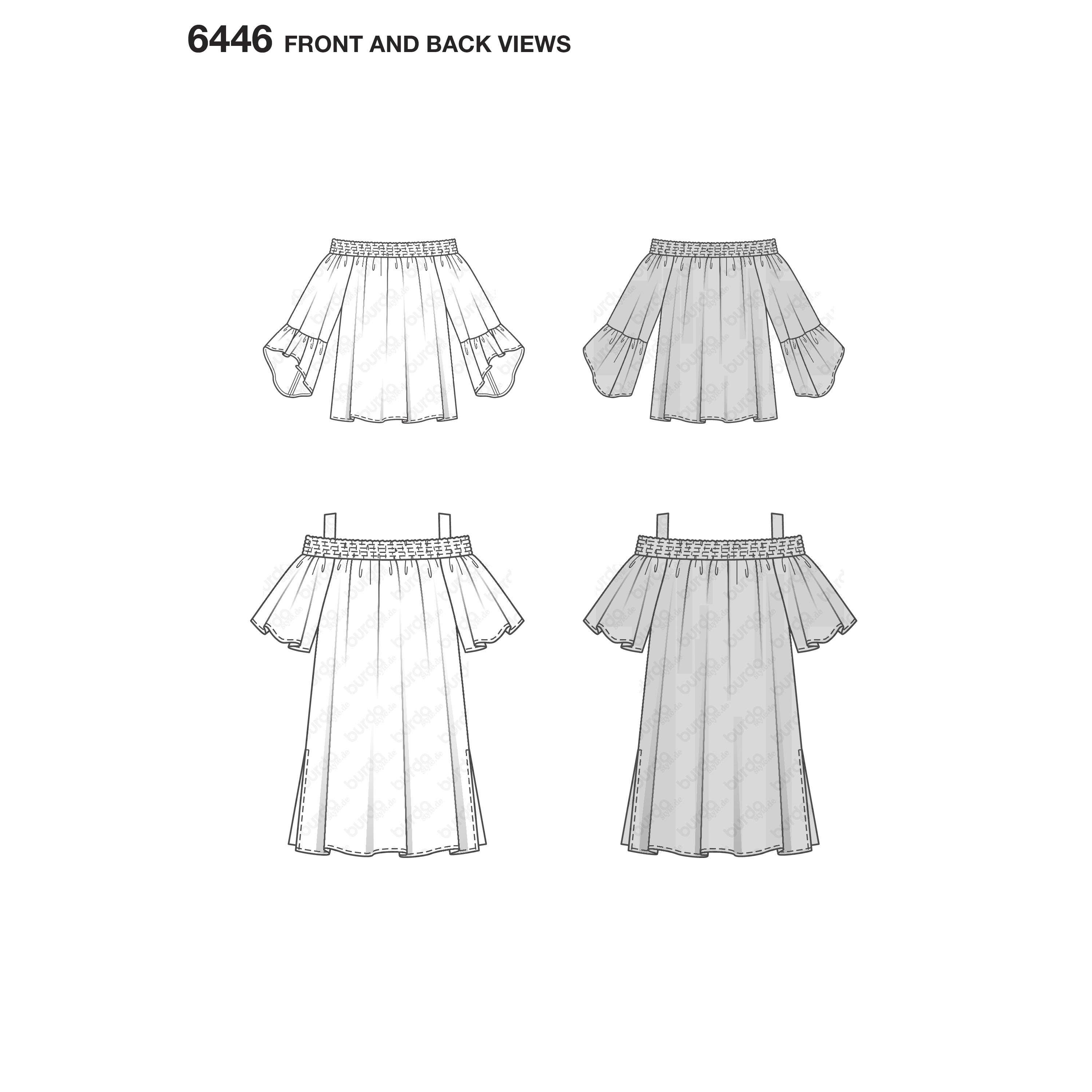 BUR6446 | Burda Style Sewing Pattern Women's Sleeve Variation Top ...