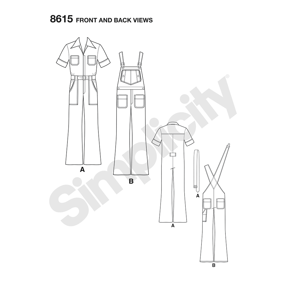 S8615 | Simplicity Sewing Pattern Men's Vintage Jumpsuit and Overalls ...