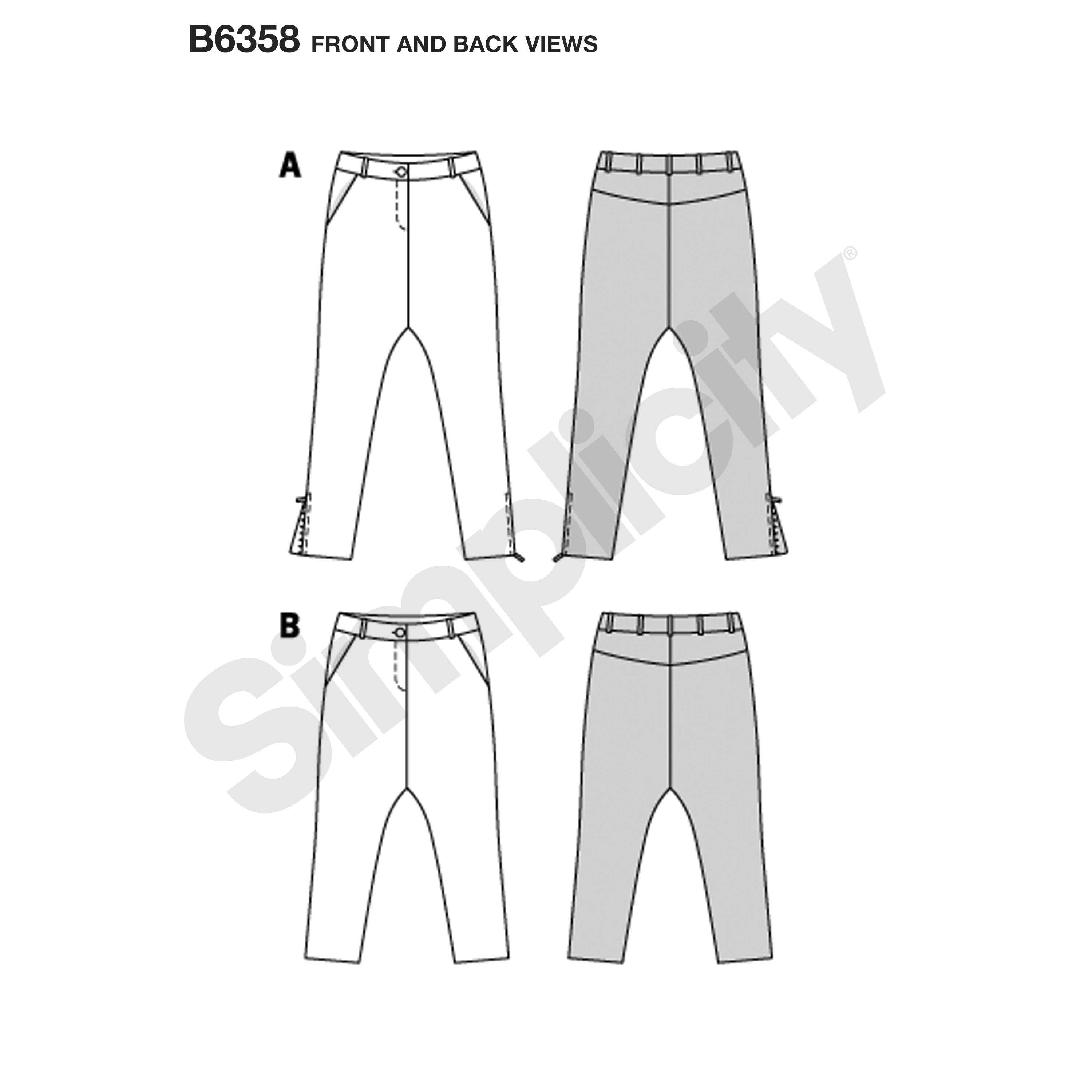 BUR6358 | Burda Style Sewing Pattern Misses' Pants | Burda Style