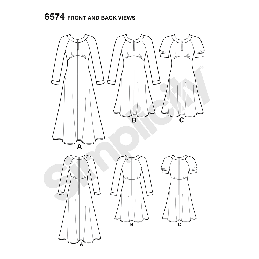 N6574 | New Look Sewing Pattern Misses' Dresses | New Look