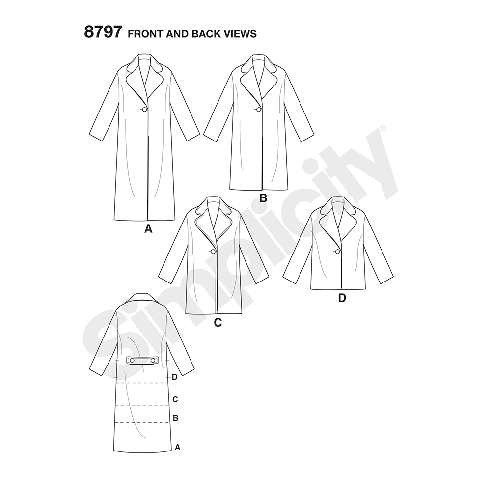 S8797 | Simplicity Sewing Pattern Misses' Loose-Fitting Lined Coat ...
