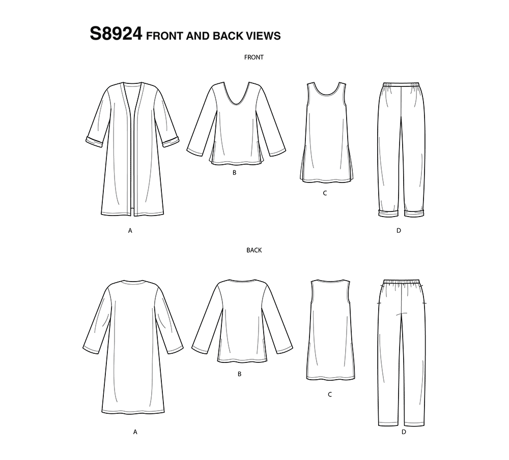 S8924 | Simplicity Sewing Pattern Misses' Jacket, Top, Tunic, and Pull ...