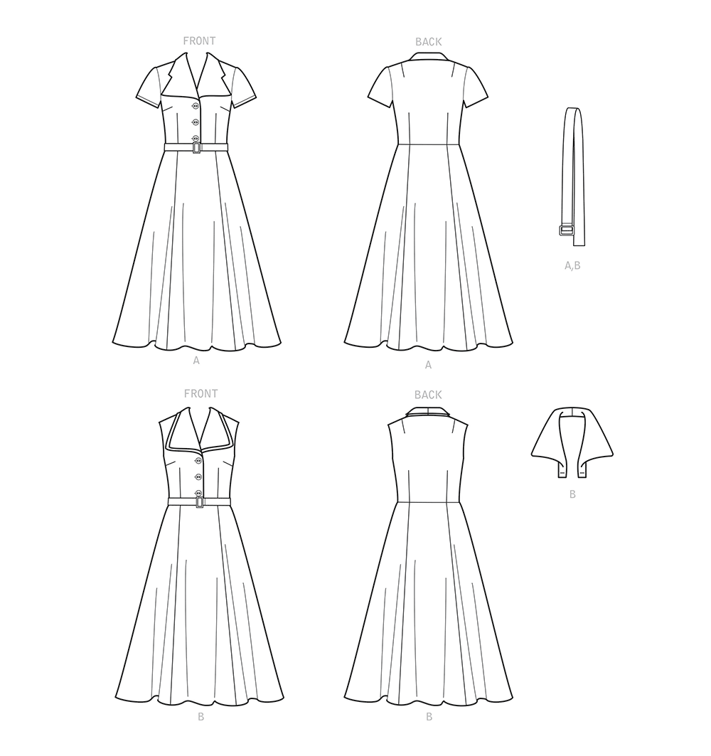 S9105 | Simplicity Sewing Pattern Misses' Vintage Dress with Detachable ...