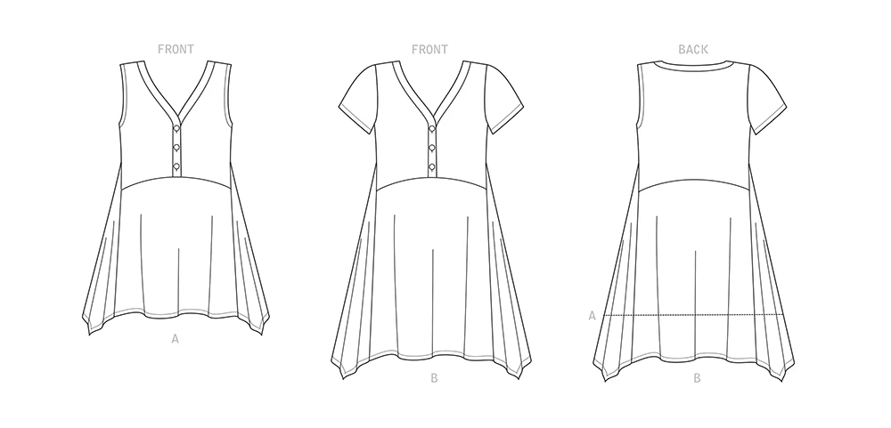 N6658 | New Look Sewing Pattern Misses' Handkerchief Hemmed Top | New Look