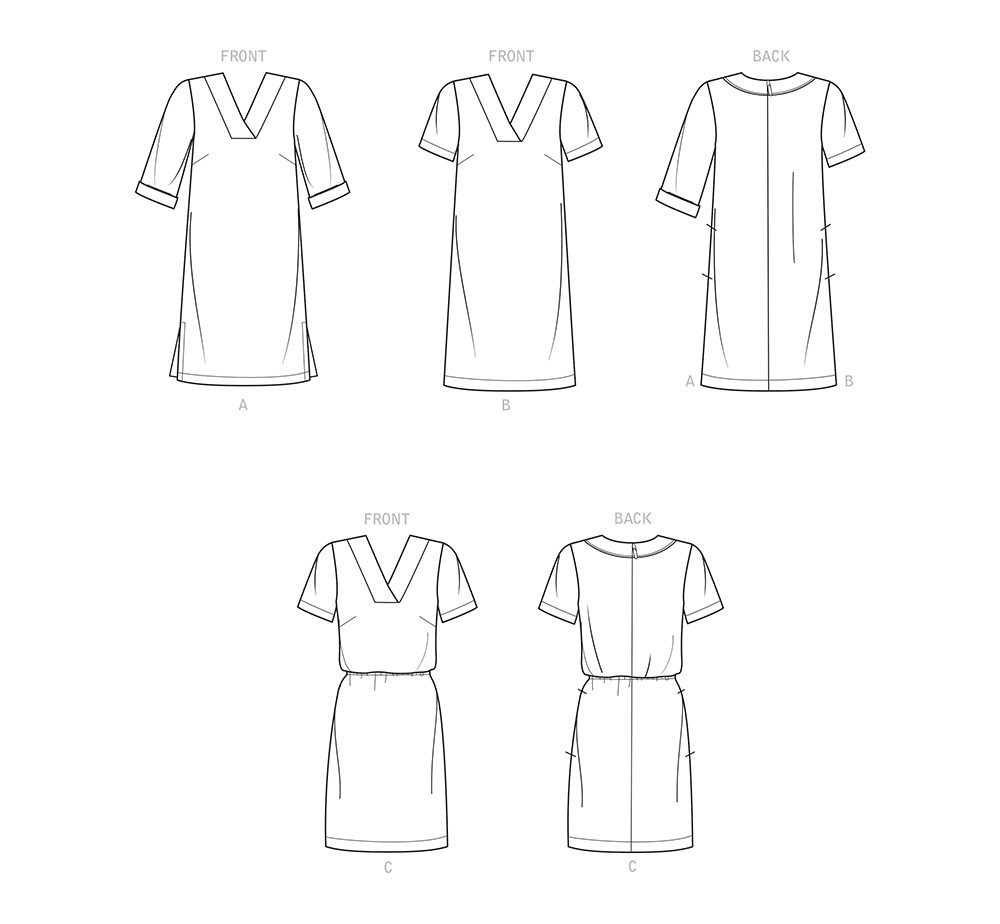 S9262 | Simplicity Sewing Pattern Misses' V-neckline Shift Dresses ...