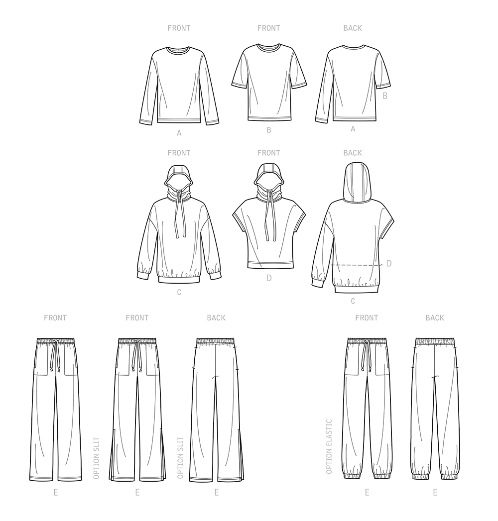 S9379 | Simplicity Sewing Pattern Unisex Oversized Knit Hoodies, Pants ...