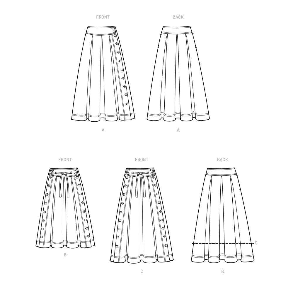 S9377 | Simplicity Sewing Pattern Misses' Flared Skirts in Two Lengths ...