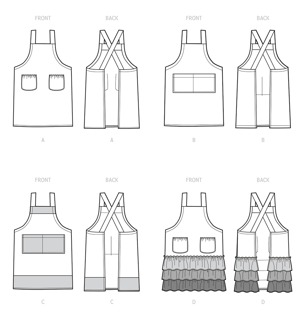 S9436 | Simplicity Sewing Pattern Adults' & Children's Aprons | Simplicity