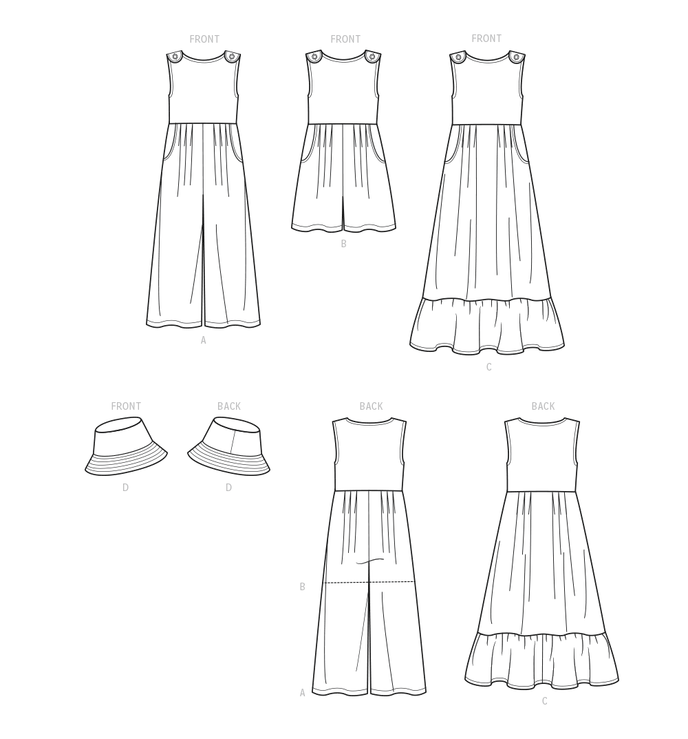 S9617 | Children's and Girls' Jumpsuit, Romper and Dress | Simplicity