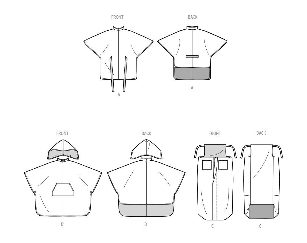S9671 | Poncho with Detachable Hood and Wheelchair Blanket | Simplicity