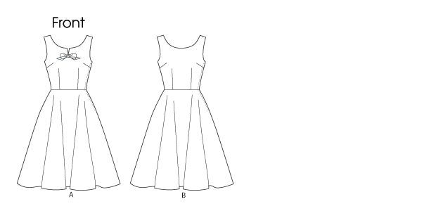 B5748 | Misses'/Misses' Petite Flared Dresses | Butterick Patterns