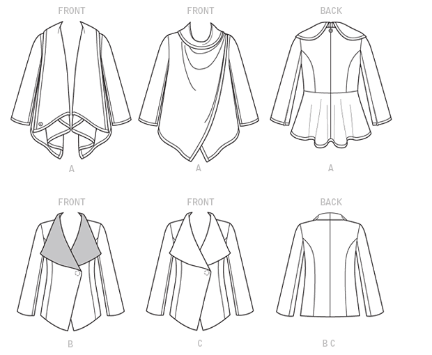 B6255 (PDF) | Misses' Oversized Collar Coats | Butterick Patterns