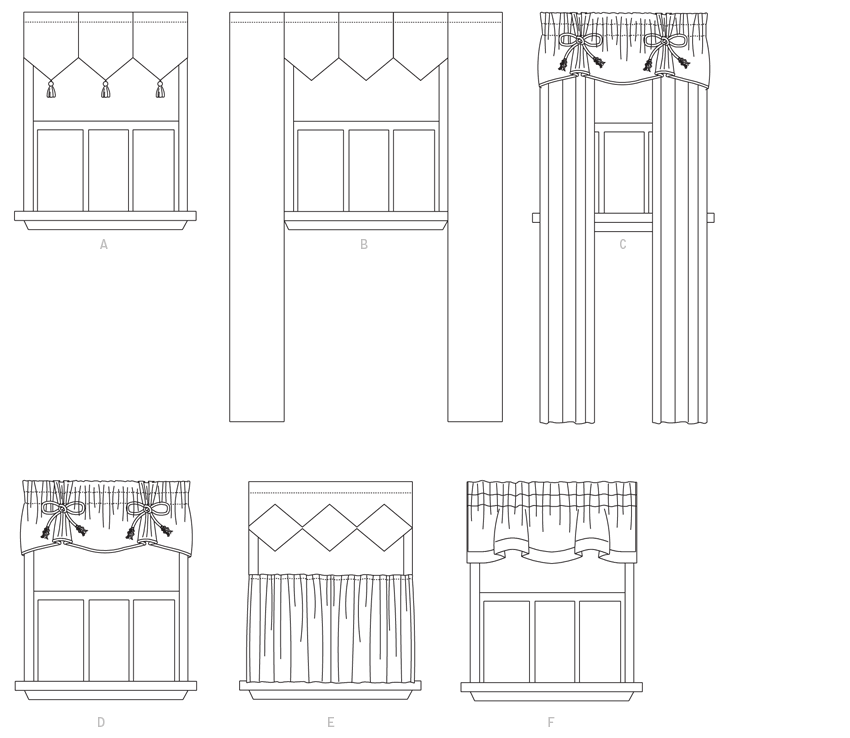 M4408 | Window Valances and Curtain Panels | McCall's Patterns