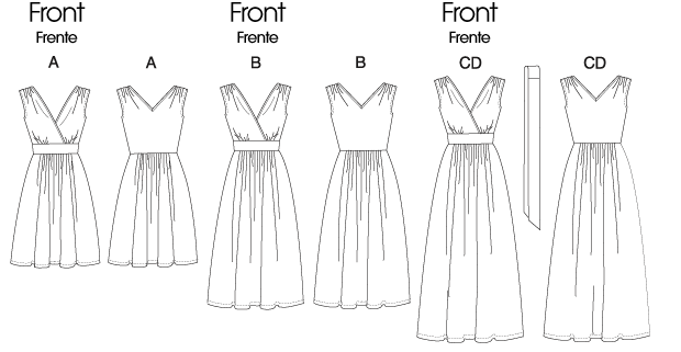 M6073 (PDF) | Misses'/Women's Surplice Dress In Three Lengths | McCall ...