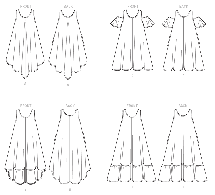 B6350 | Misses' Sleeveless and Cold-Shoulder Tent Dresses | Butterick ...