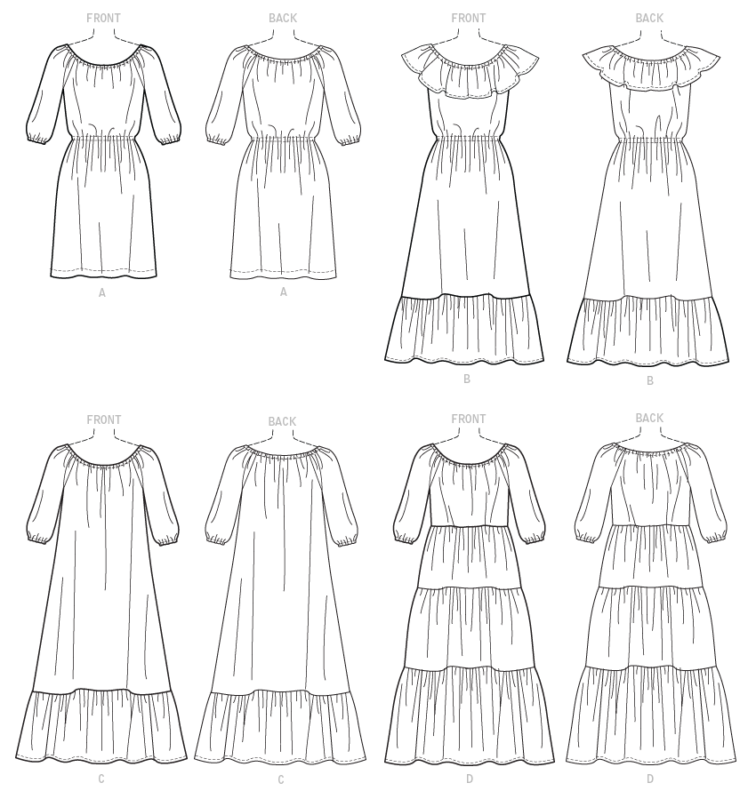 B6451 | Misses' Gathered, Blouson Dresses | Butterick Patterns