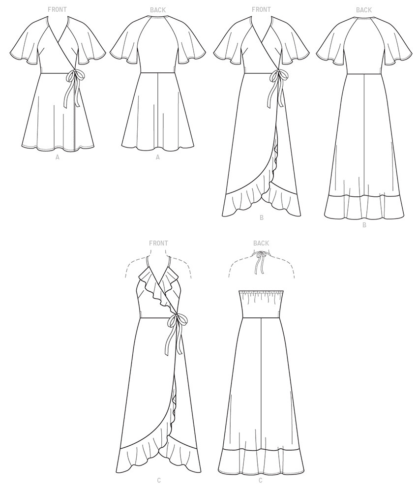 B6554 | Misses' Wrap Dresses | Butterick Patterns