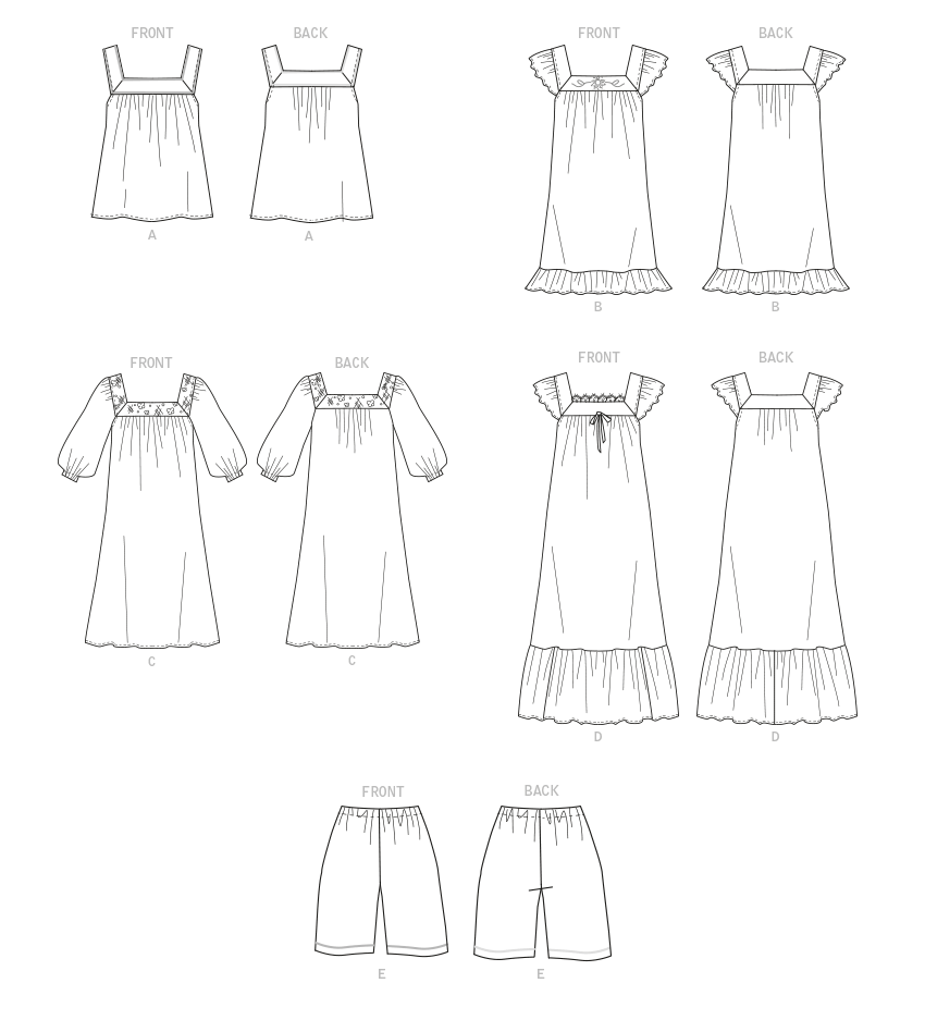 B6883 | Misses' Top, Nightgowns and Shorts | Butterick Patterns