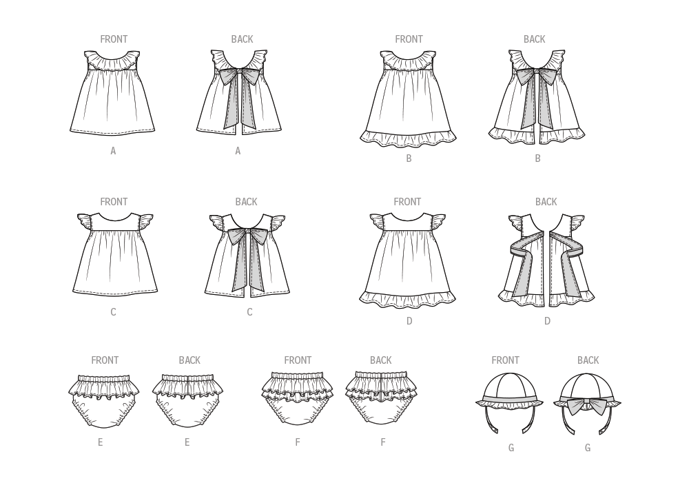 B6935 | Babies' Top, Panties and Hat | Butterick Patterns