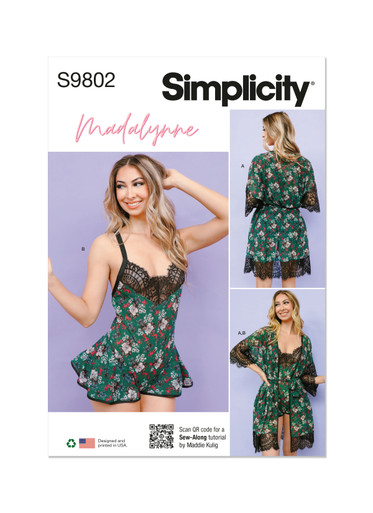 S9802 | Misses' and Women's Robe with Belt and Teddy Lingerie by ...