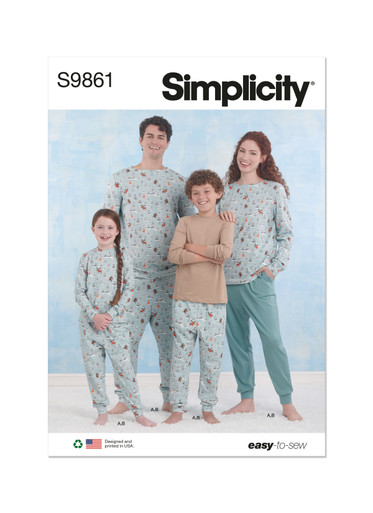 S9861 | Children's, Teens' and Adults' Knit Loungewear | Simplicity