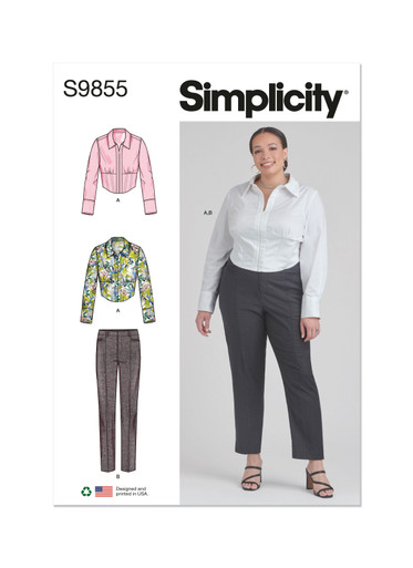 S9855 (PDF) | Misses' and Women's Top and Pants | Simplicity