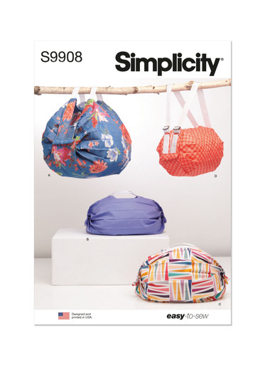 S9908 (PDF) | Bag in Four Sizes | Simplicity