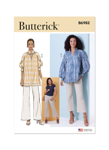 B6982 | Misses' Tunics and Jeans | Butterick