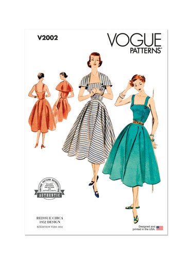 V2002 | Misses' Dress and Capelet | Vogue Patterns