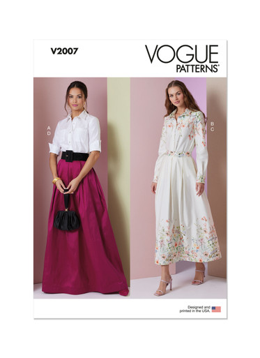 V2007 (PDF) | Misses' Two Piece Dress | Vogue Patterns