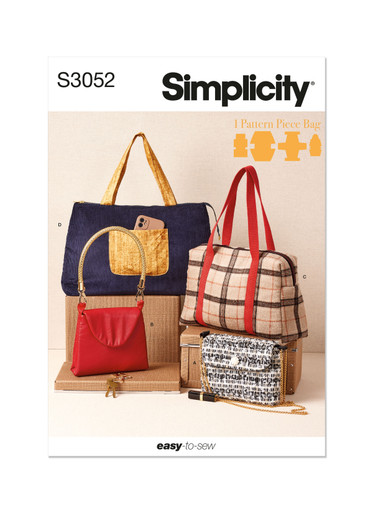 S3052 | Simplicity Sewing Pattern Bags | Simplicity