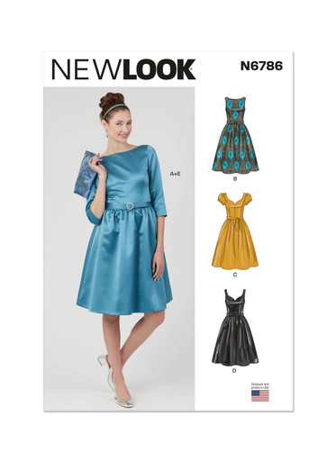 N6786 | New Look Sewing Pattern Misses' Dresses with Belt and Purse ...