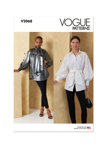 V2068 (PDF) | Misses' Tops and Sash | Vogue Patterns