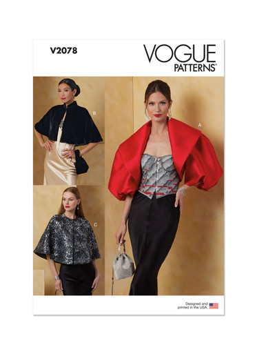 V2078 (PDF) | Misses' Bolero and Capes | Vogue Patterns