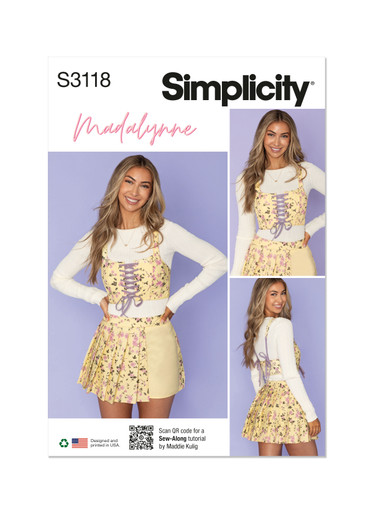 S3118 | Simplicity Sewing Pattern Misses' Cropped Corset and Skort by ...