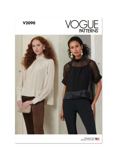 V2090 (PDF) | Vogue Patterns Misses' Top with Sleeve Variations | Vogue ...