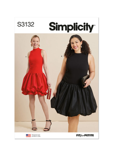 S3132 (PDF) | Simplicity Sewing Pattern Misses' and Women's Dress in Two Lengths with Petite ...
