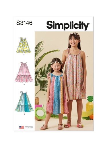 S3146 (PDF) | Simplicity Sewing Pattern Children's and Girls' Dresses | Simplicity