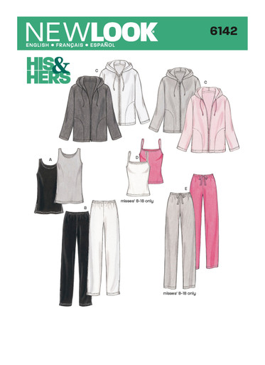 N6142 | New Look Sewing Pattern Misses' & Men's Separates | New Look