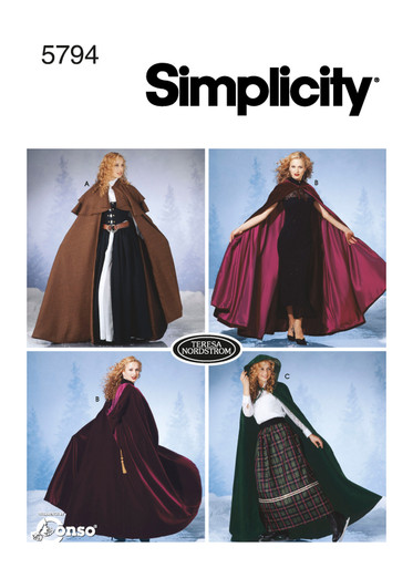 S5794 | Simplicity Sewing Pattern Misses' Capes | Simplicity