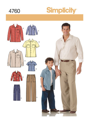 S4760 | Simplicity Sewing Pattern Boys' & Men's Shirts and Pants ...