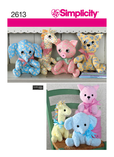 S2613 | Simplicity Sewing Pattern Crafts: Stuffed Animals | Simplicity