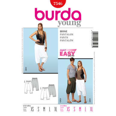 BUR7546 | Burda Style Sewing Pattern Pants | Burda Style