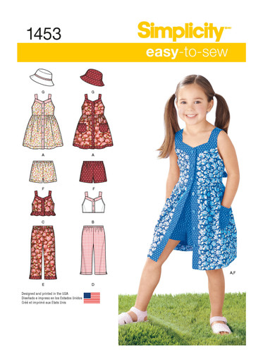 S1453 | Simplicity Sewing Pattern Child's Dress, Top, Pants or Shorts ...