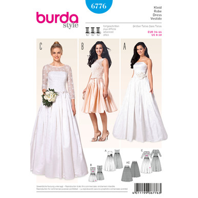 BUR6776 | Burda Style Sewing Pattern Evening & Bridal Wear | Burda Style