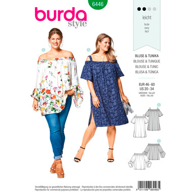 BUR6446 | Burda Style Sewing Pattern Women's Sleeve Variation Top ...