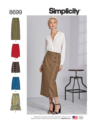 S8699 | Simplicity Sewing Pattern Misses' Wrap Skirts with Length ...