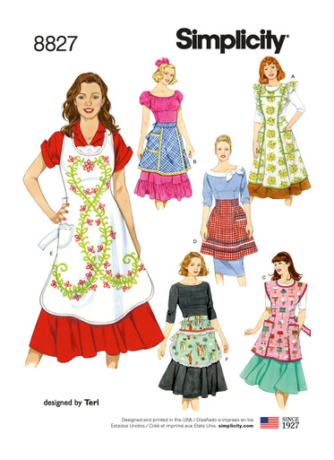 S8827 | Simplicity Sewing Pattern Misses' Aprons | Simplicity